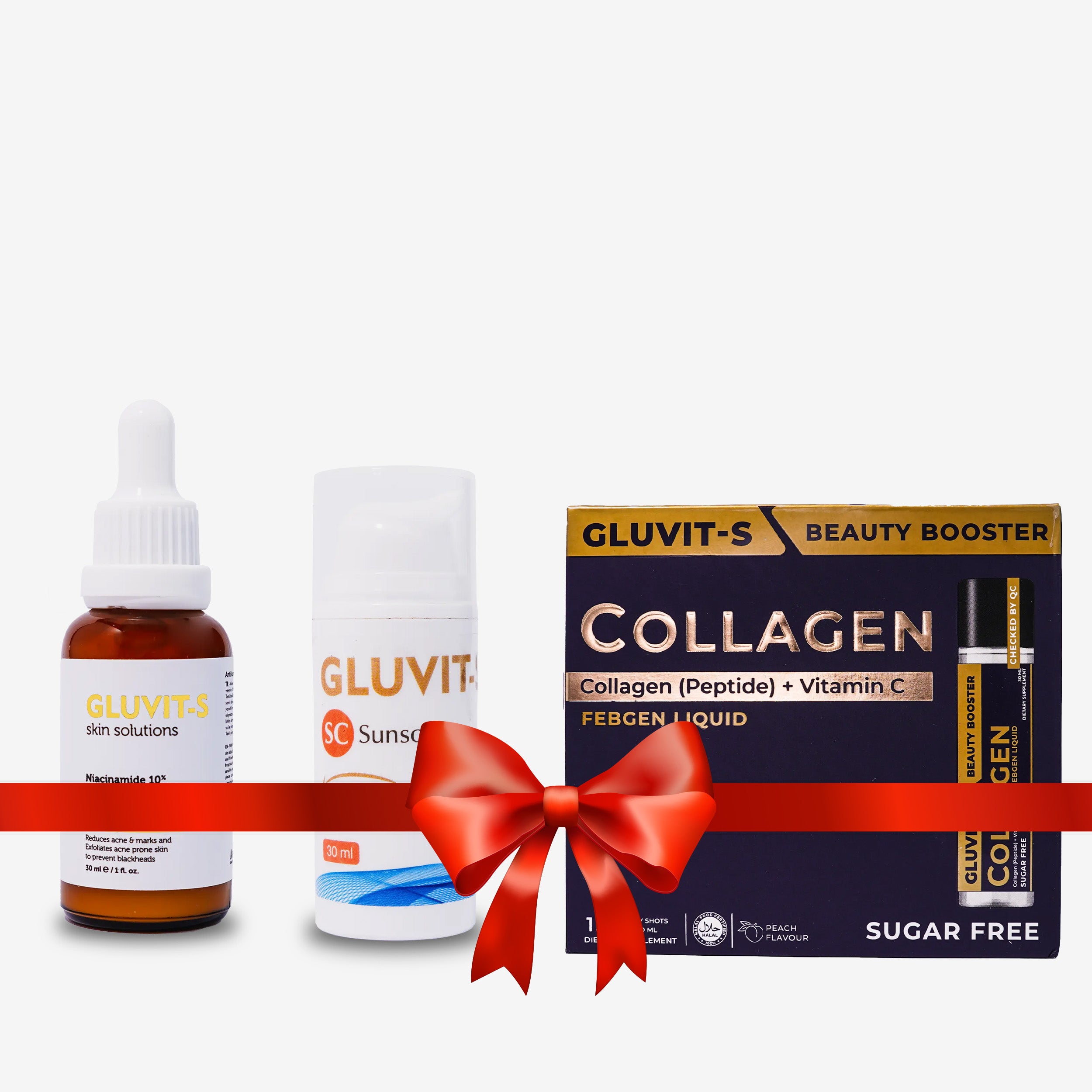 Gluvit-S Youthful Glow Bundle: Fight Acne, Boost Collagen & Suncare