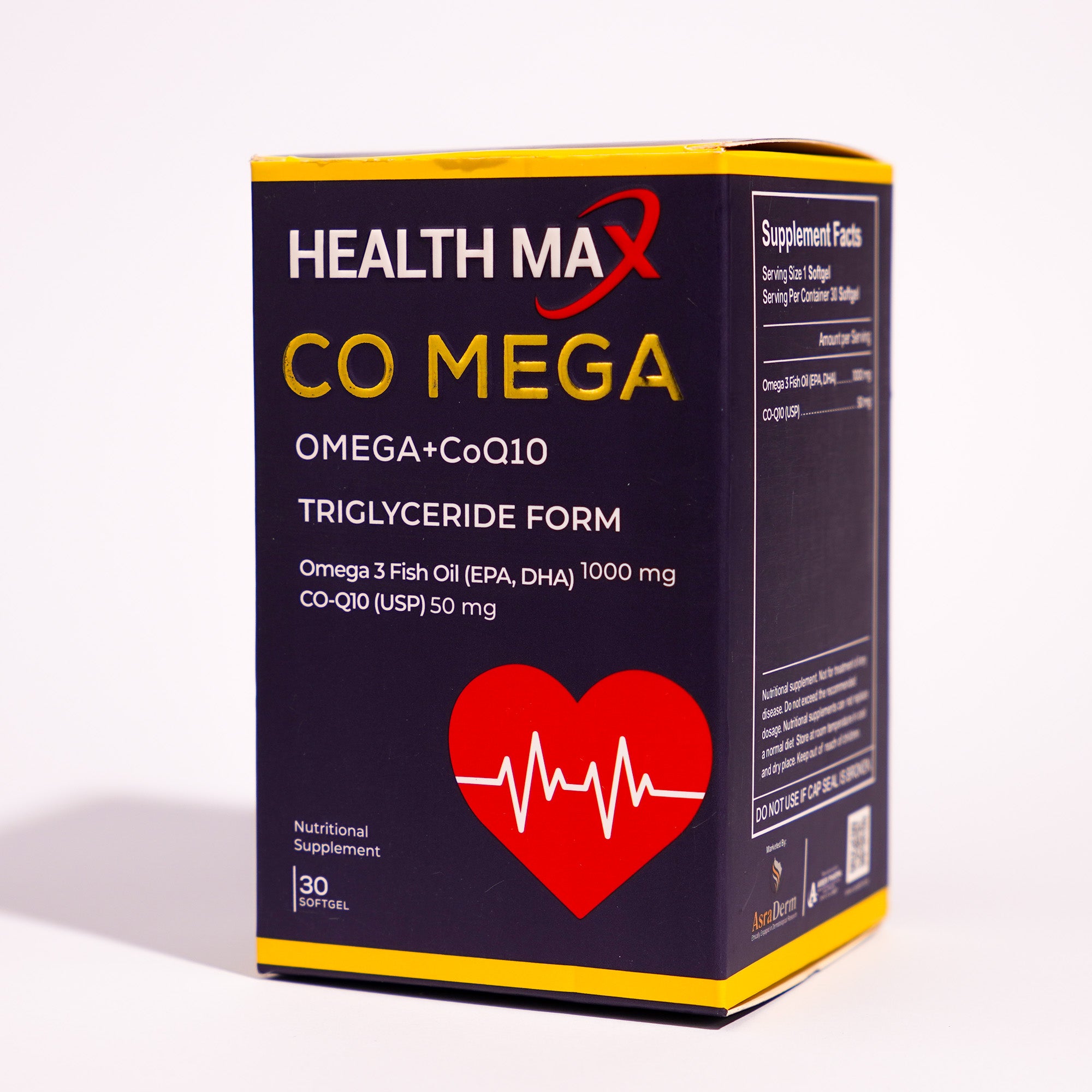 Health Max CO-Mega: Premium Omega-3 for Heart & Well-being – Asraderm